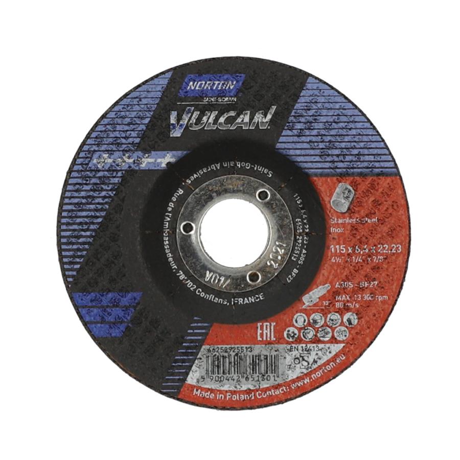 Disco Rebarbar Inox Vulcan 115x6,4 - A30S-BF27 (@) — Nova Sotecma