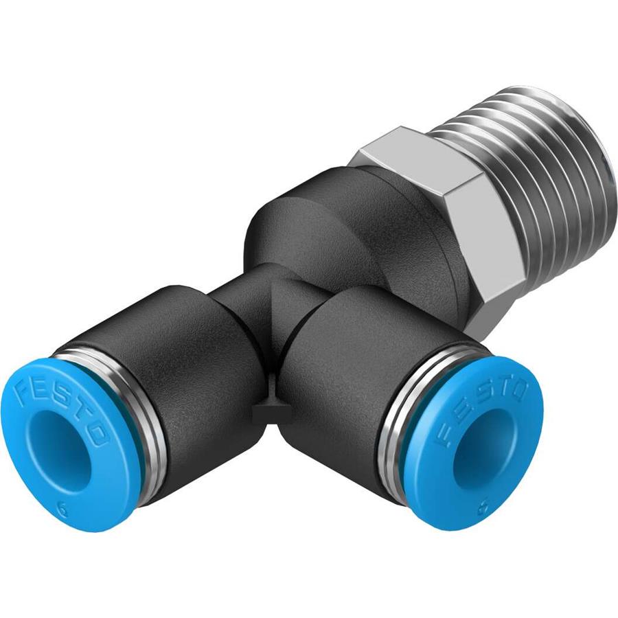 Conector T de Encaixe Rápido Festo c/Rosca QSTL-1/4-6 — Nova Sotecma